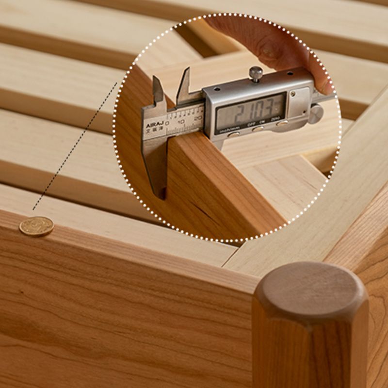 Contemporary Standard Bed Cherry Solid Color Bed Frame With Custom Gold ...